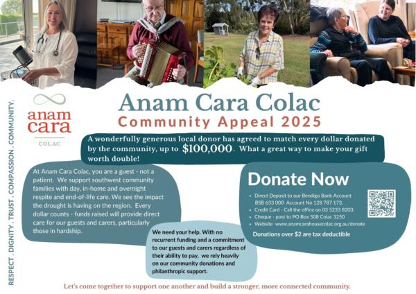 2025 Community Appeal - Anam Cara House Colac